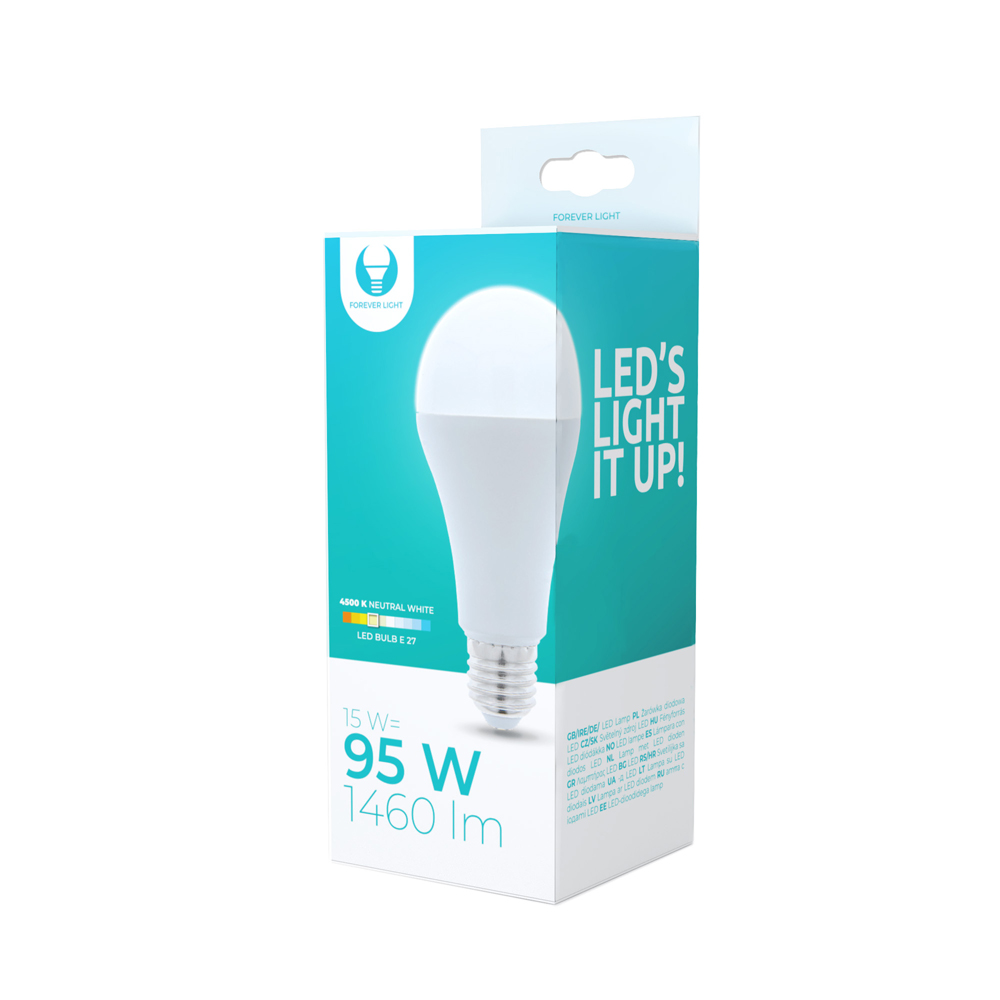 LED bulb E27 A65 15W 230V 4500K 1460lm Forever Light RTV003462 ...