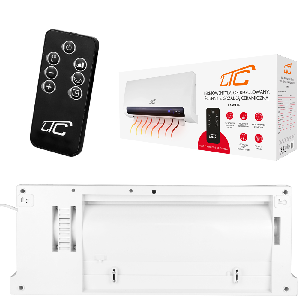 Air curtain LTC with ceramic heating element 1100/2200W with remote control