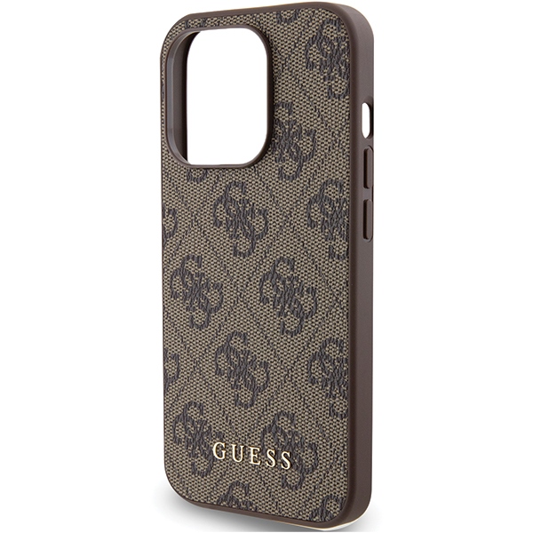 Guess case for iPhone 15 Pro 6,1" GUHCP15LG4GFBR brown HC PU 4G Metal Logo